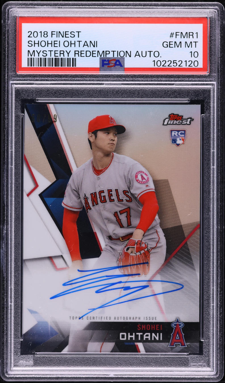 2018 Finest Mystery Redemption Shohei Ohtani ROOKIE AUTO /99 PSA 10 GEM ...