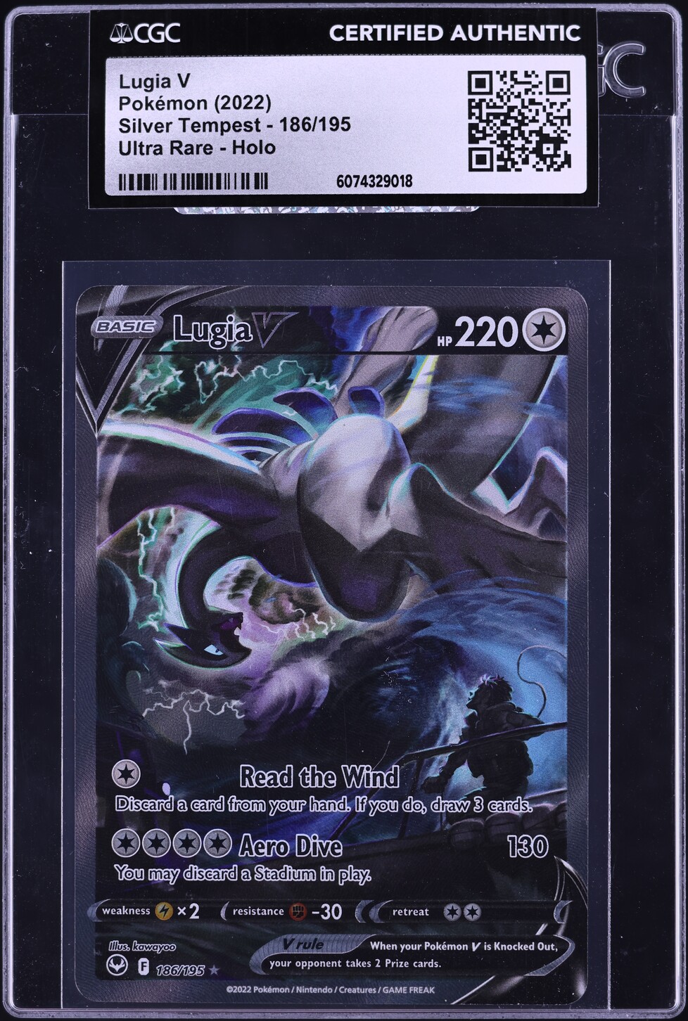 2022 Pokemon Sword & Shield Silver Tempest Alt Art Lugia V #186 CGC ...