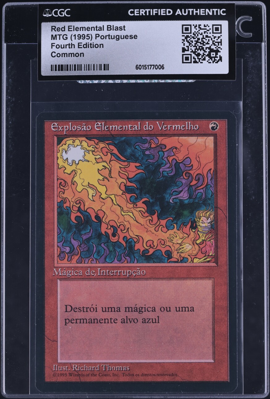 1995 Magic The Gathering MTG 4th Edition Portuguese Red Elemental Blast ...