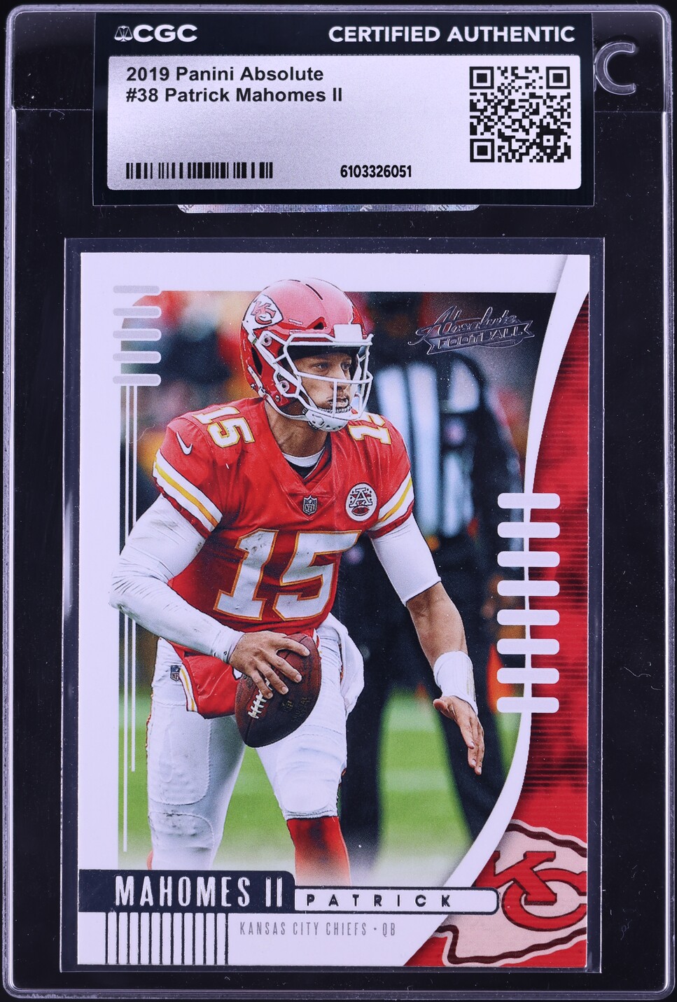 2019 Absolute Football Patrick Mahomes II #38 CGC AUTH on Fanatics Collect