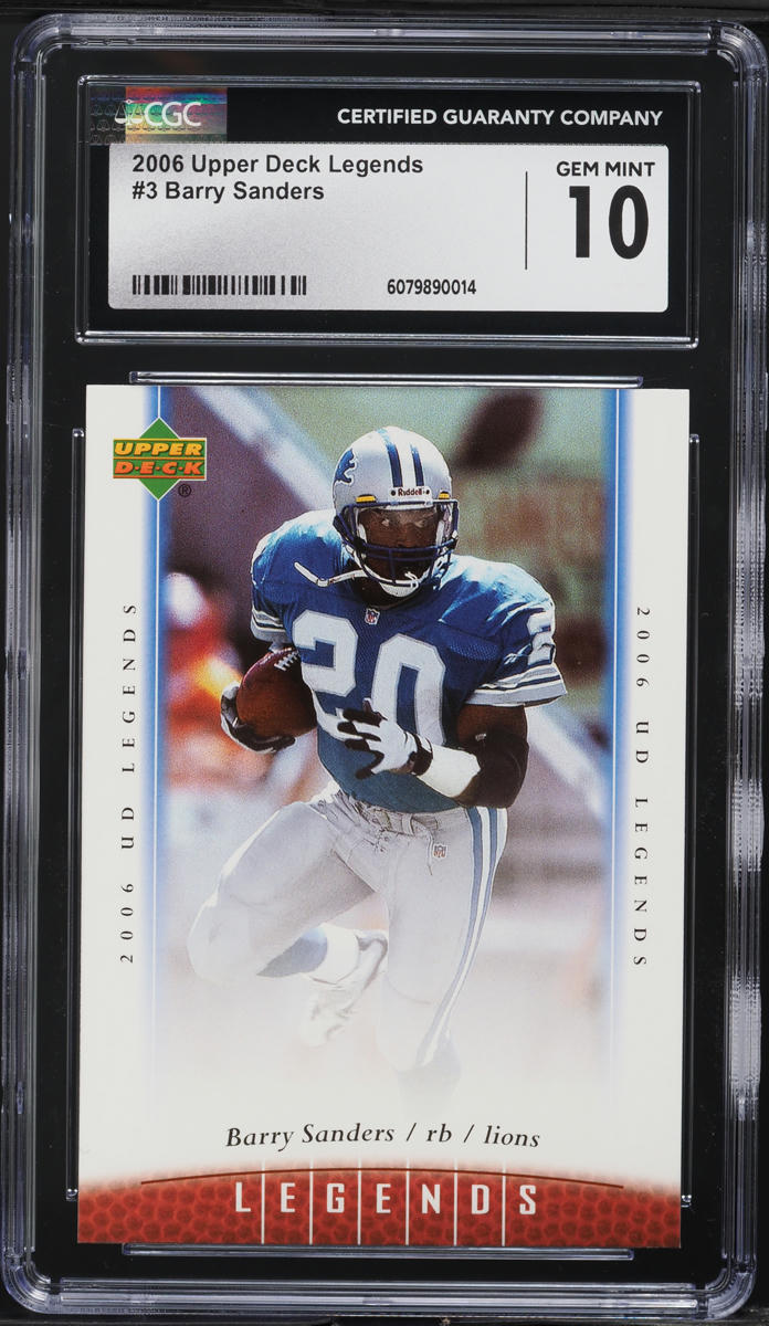 2006 Upper Deck Legends Barry Sanders #3 CGC 10 GEM MINT on Fanatics ...