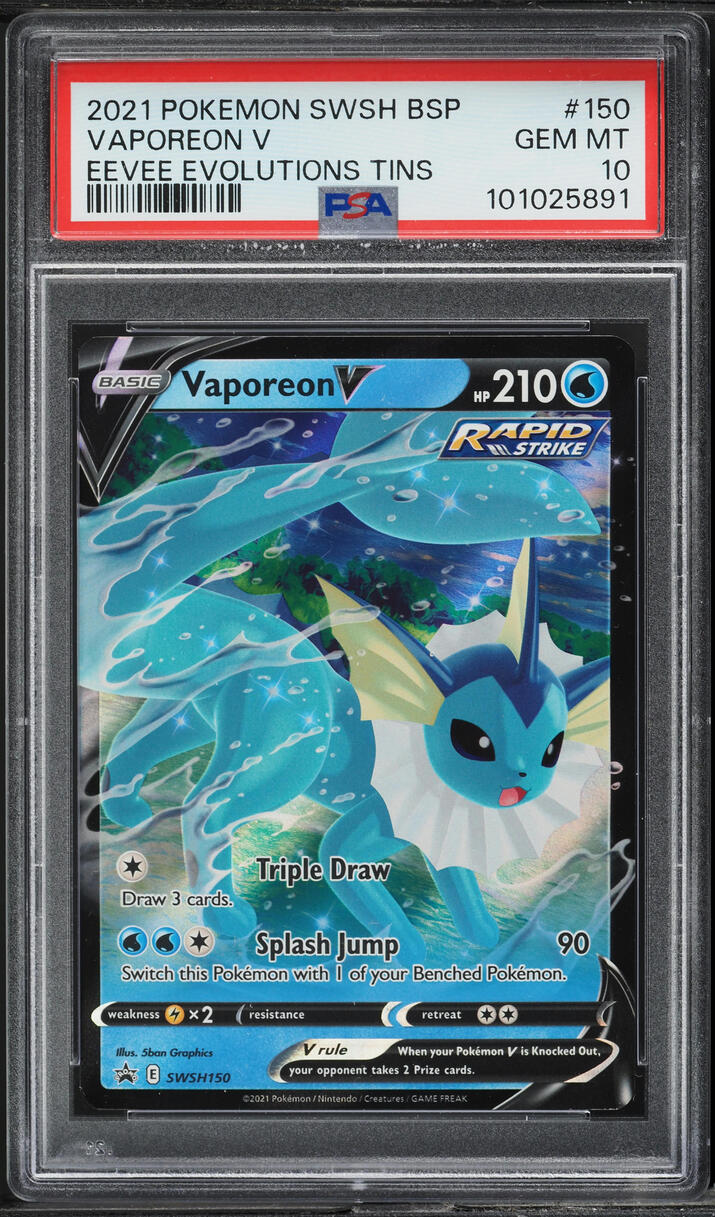 2021 Pokemon SWSH Black Star Promo Eevee Evolutions Tins Vaporeon V ...