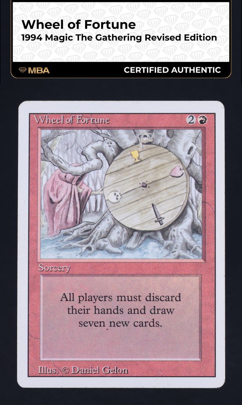 1994 Magic The Gathering MTG Revised Wheel Of Fortune MBA AUTH on ...