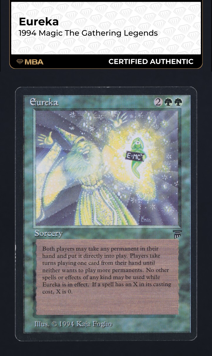 1994 Magic The Gathering MTG Legends Eureka MBA AUTH on Fanatics Collect