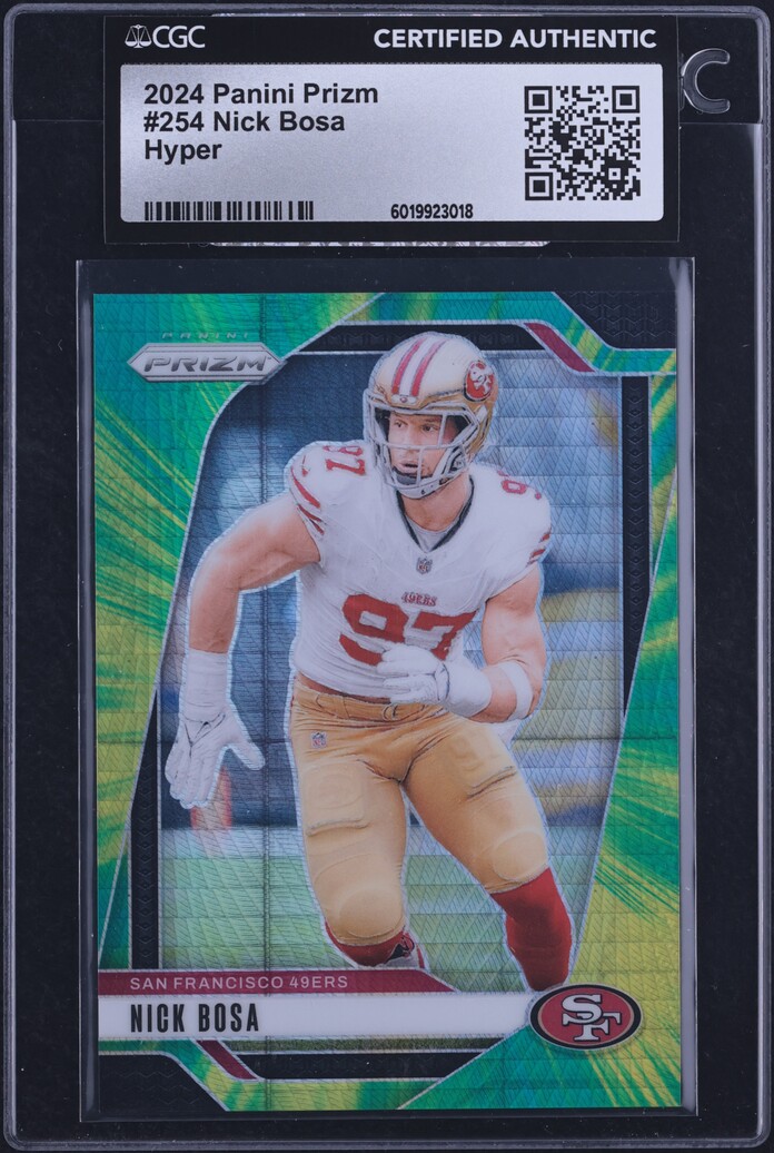 2024 Panini Prizm Hyper Nick Bosa /180 #254 CGC AUTH on Fanatics Collect