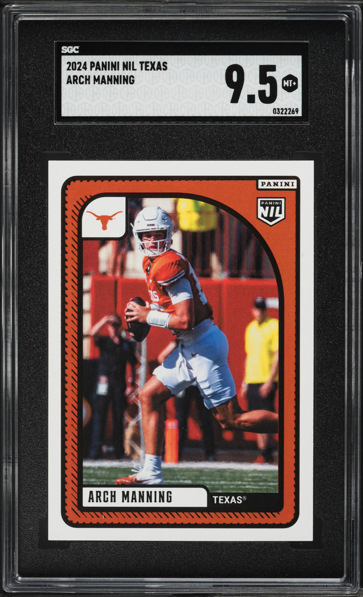 2024 Panini NIL University Of Texas Arch Manning ROOKIE SGC 9.5 MINT+ ...