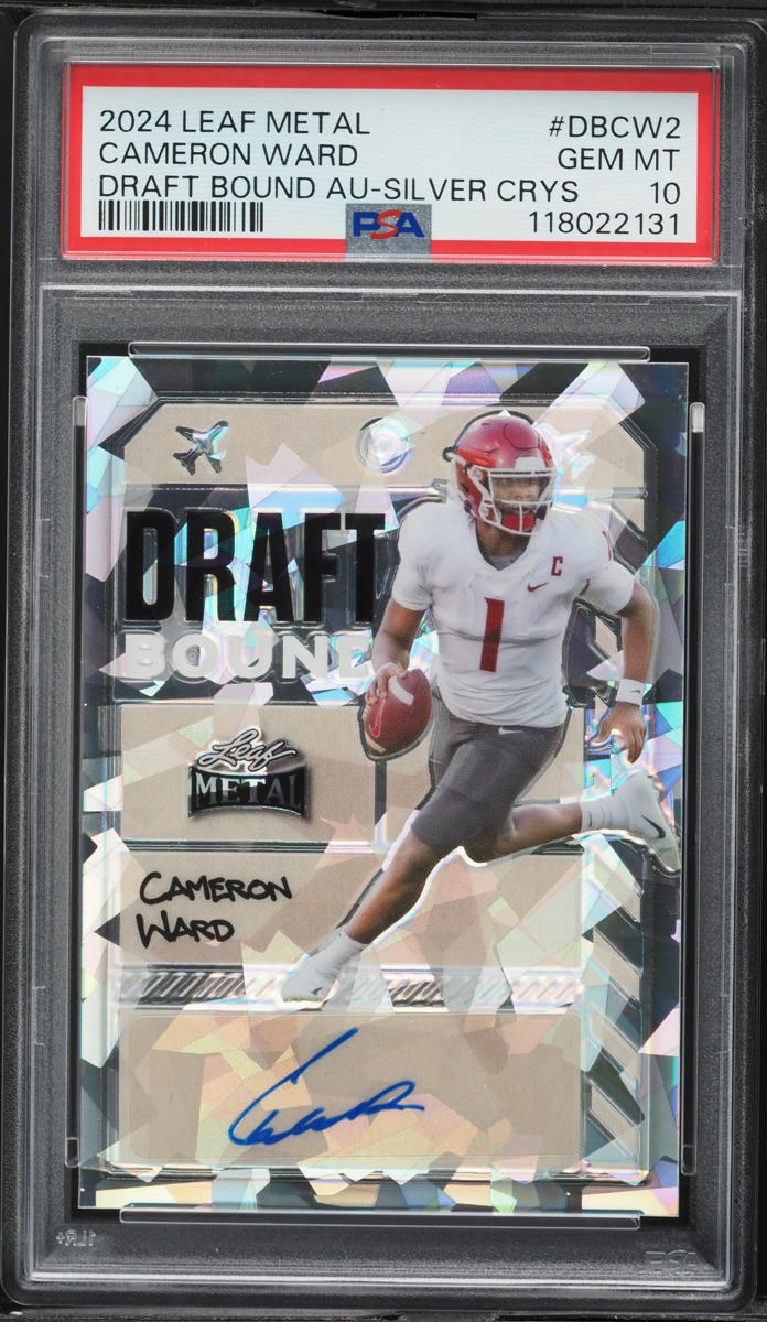 2024 Leaf Metal Draft Bound Silver Crystal Cameron Ward ROOKIE AUTO /8 ...