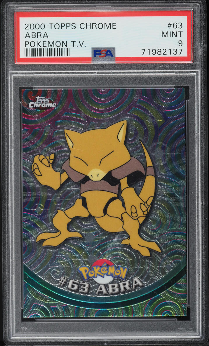 2000 Topps Chrome Pokemon Series 1 Abra #63 PSA 9 MINT on Fanatics Collect