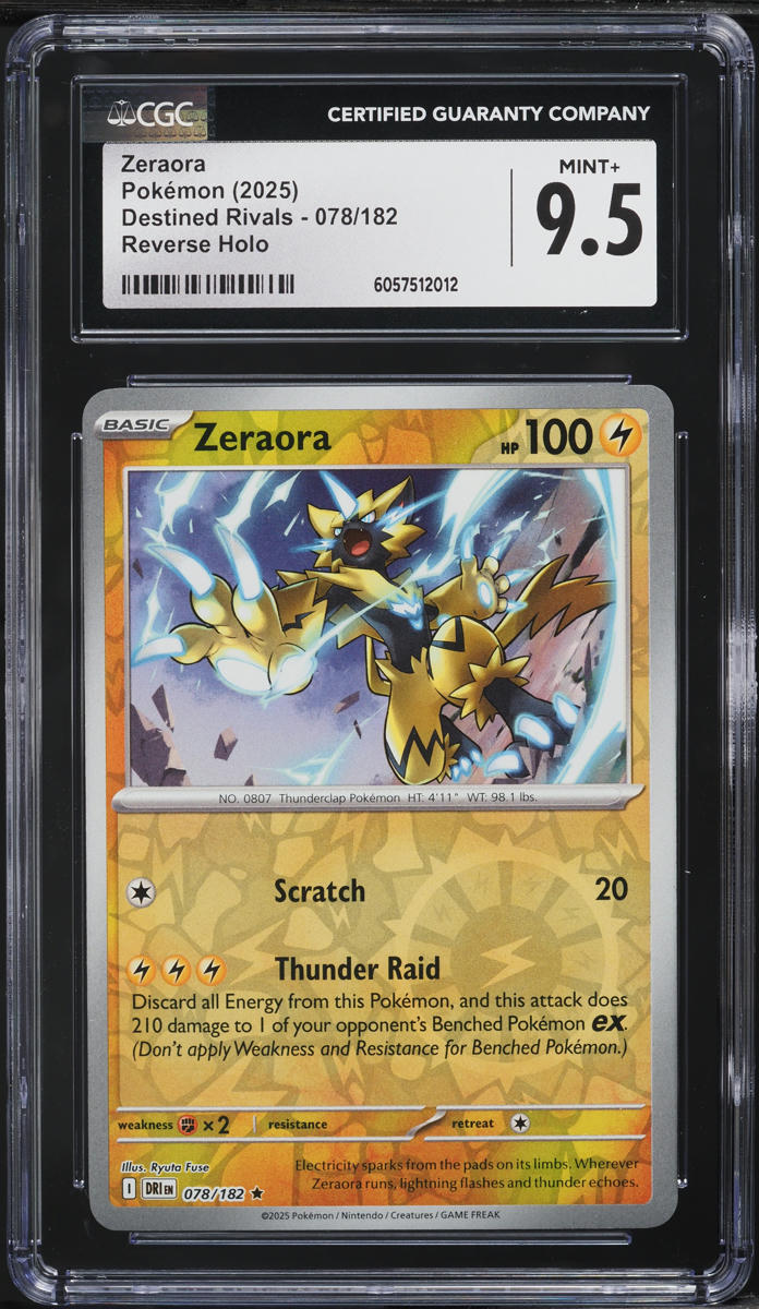 2025 Pokemon SV Destined Rivals Reverse Holo Zeraora #78 CGC 9.5 MINT+ ...