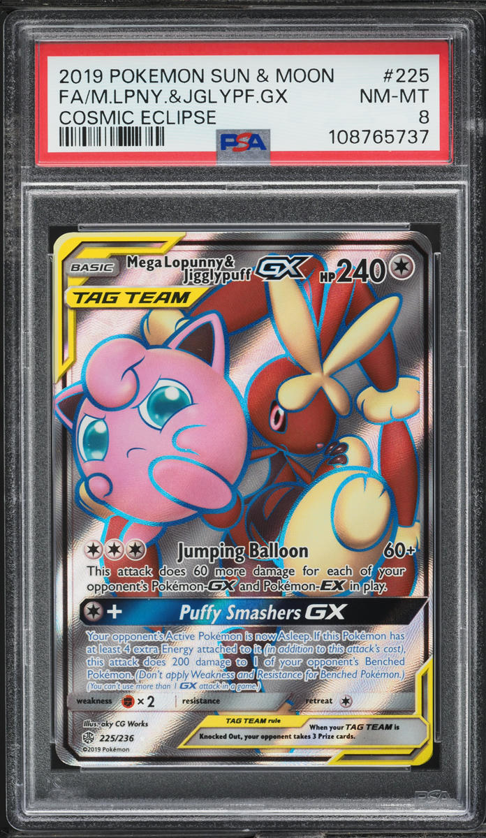 2019 Pokemon SM Cosmic Eclipse Full Art Mega Lopunny & Jigglypfuff #225 ...