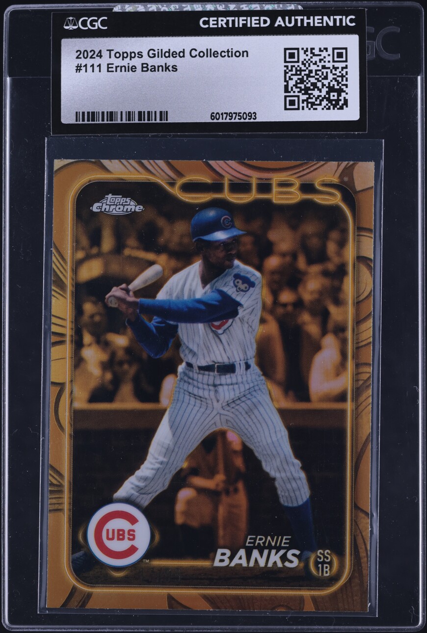 2024 Topps Chrome Gilded Collection Ernie Banks /199 #111 CGC AUTH on ...