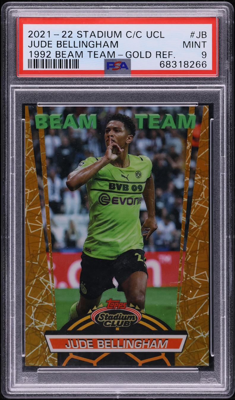 2021 Stadium Club Chrome UEFA '92 Beam Team Gold Jude Bellingham 1/50 ...