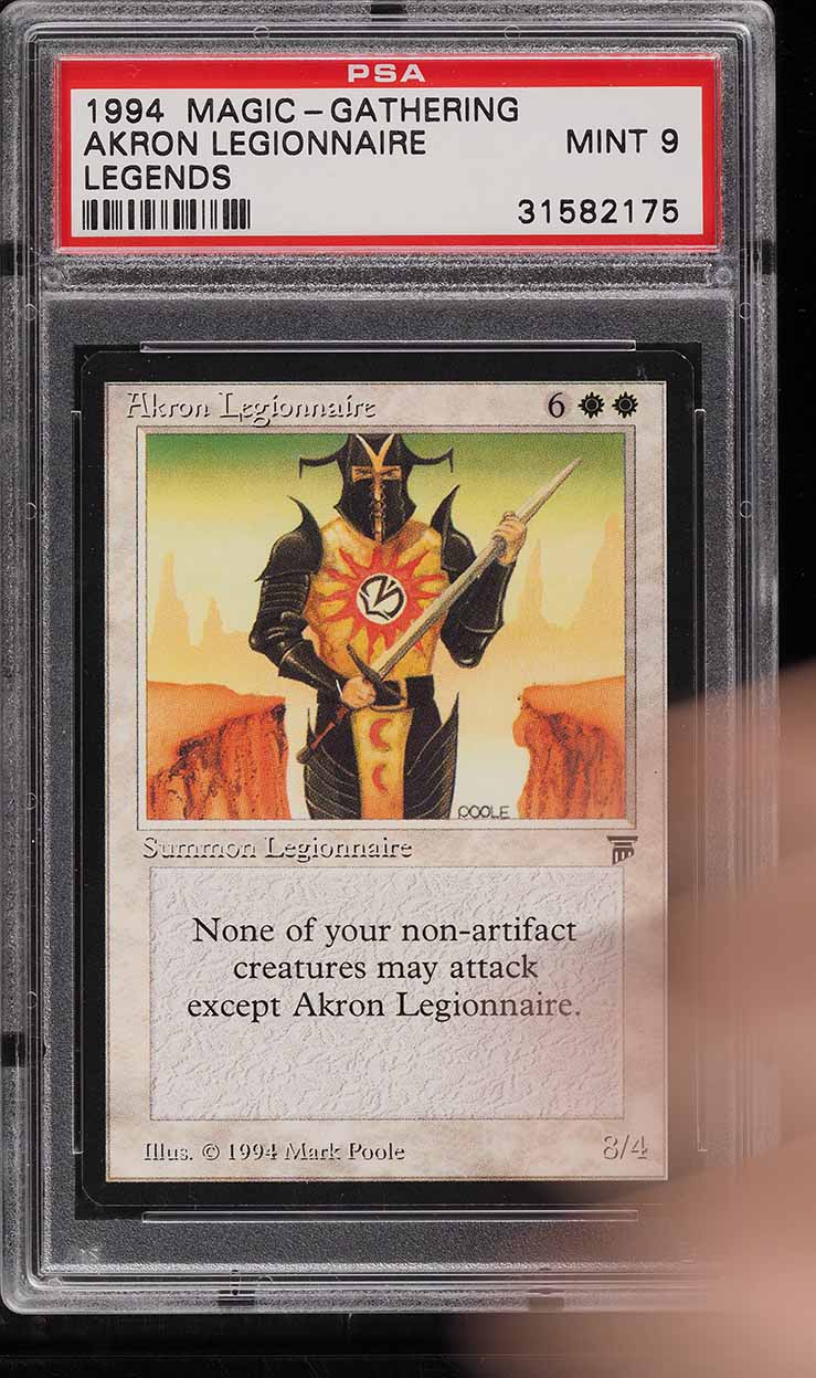 1994 Magic The Gathering MTG Legends Akron Legionnaire PSA 9 MINT on ...