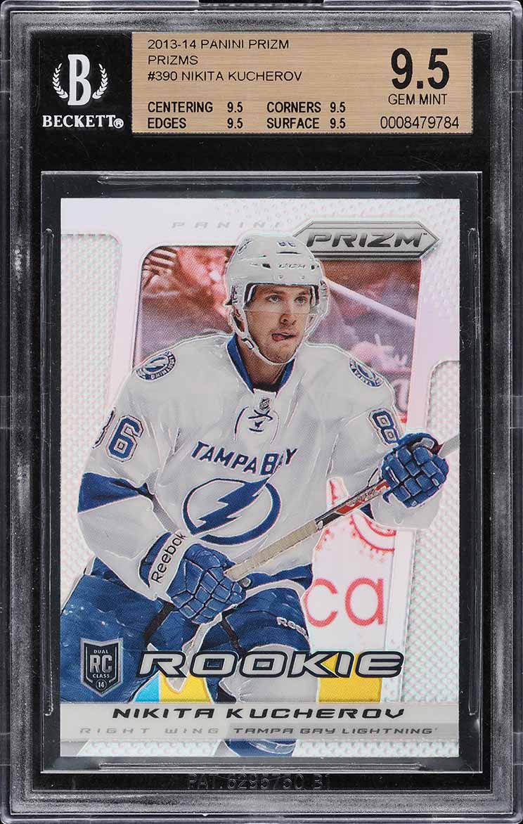 2013 Panini Prizm Silver Prizms Nikita Kucherov ROOKIE #390 BGS 9.5 GEM ...