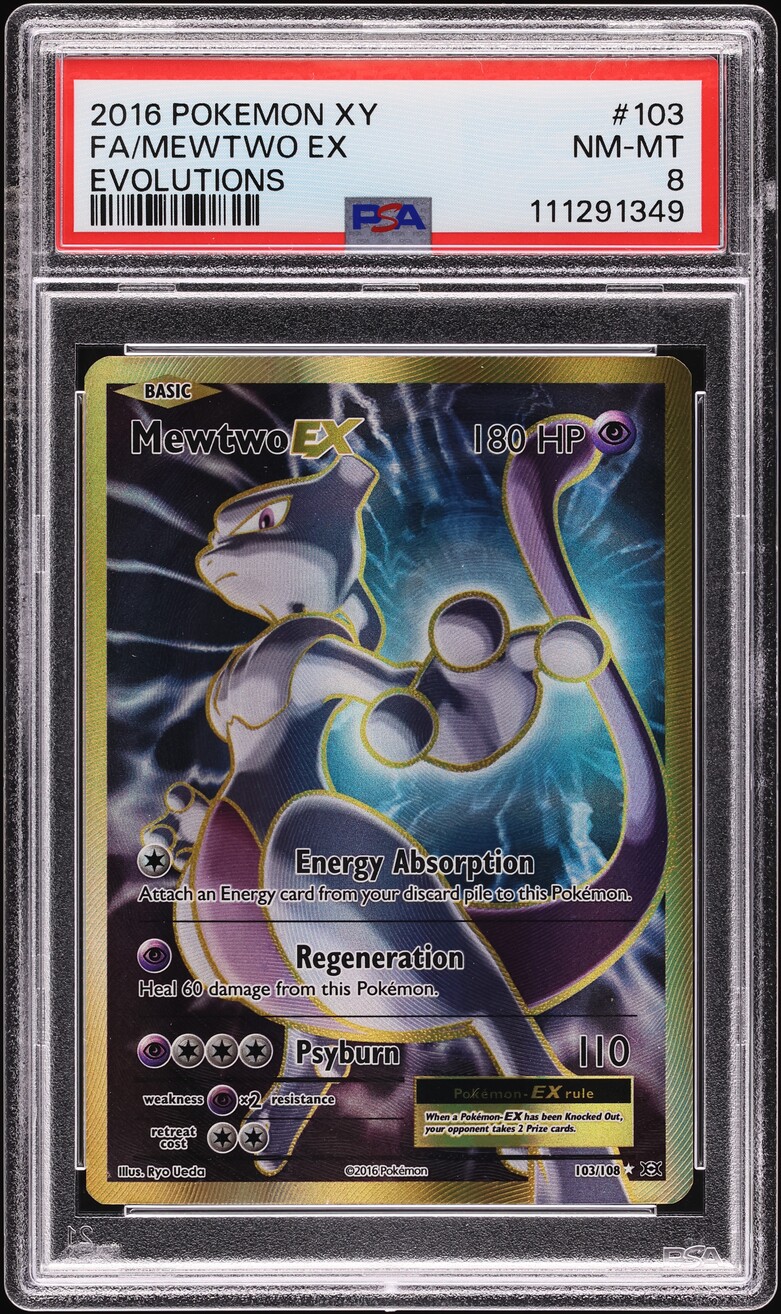 2016 Pokemon XY Evolutions Full Art Mewtwo EX #103 PSA 8 NM-MT on ...