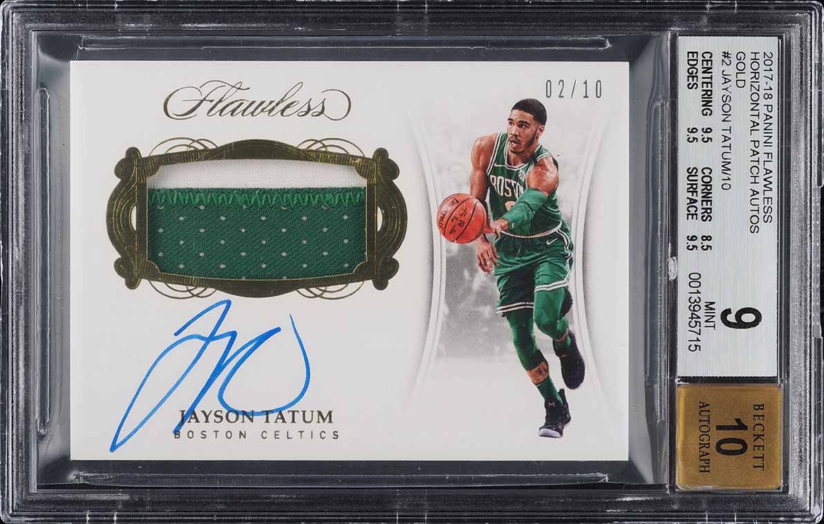 2017 Panini Flawless Horizontal Gold Jayson Tatum ROOKIE PATCH AUTO /10 ...