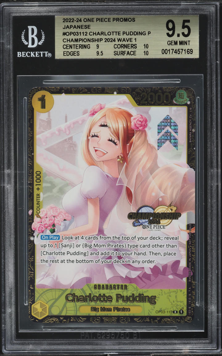 2022 One Piece Japanese Promos Champioships Charlotte Pudding #OP03-112 BGS 9.5 on Fanatics Collect