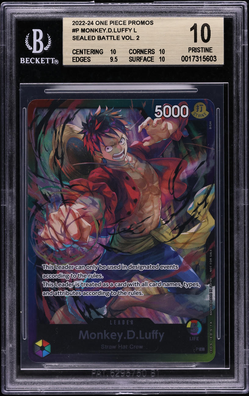 2022 One Piece Promos Sealed Battle Vol. 2 Monkey D. Luffy #P BGS 10 ...