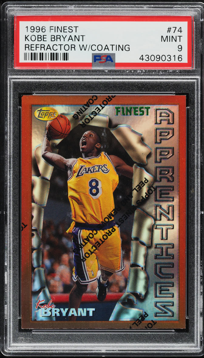 1996 Finest Refractor w/ Coating Kobe Bryant ROOKIE #74 PSA 9 MINT on ...