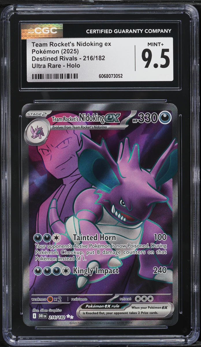 2025 Pokemon SV Destined Rivals Full Art Team Rocket's Nidoking ex #216 CGC 9.5 on Fanatics Collect