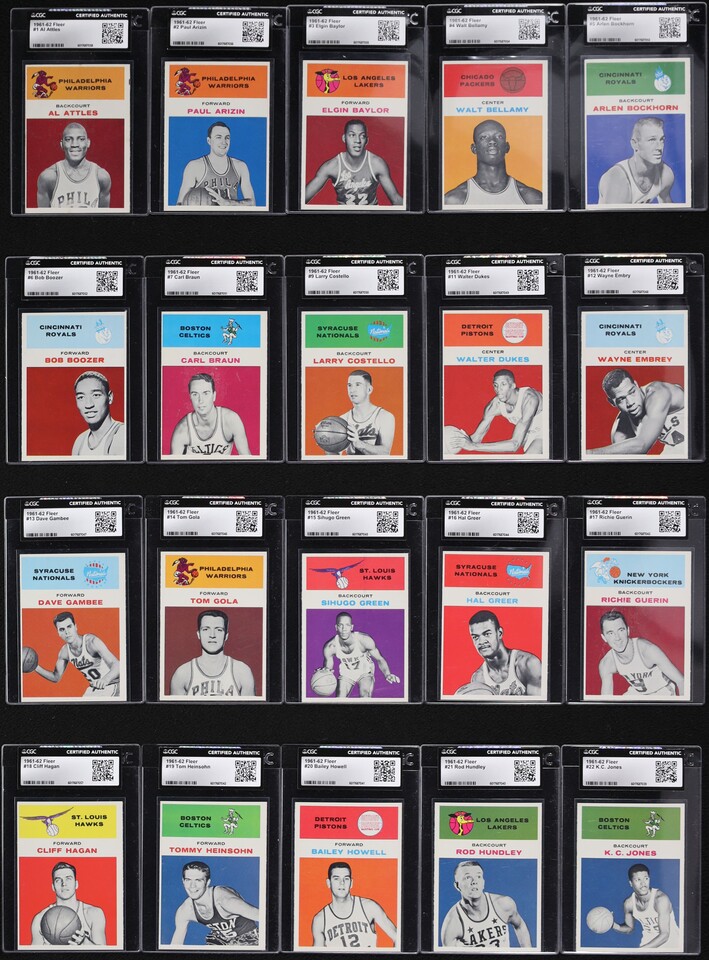 Lot(66) 1961 Fleer Basketball Complete Set Wilt Chamberlain ROOKIE PSA ...