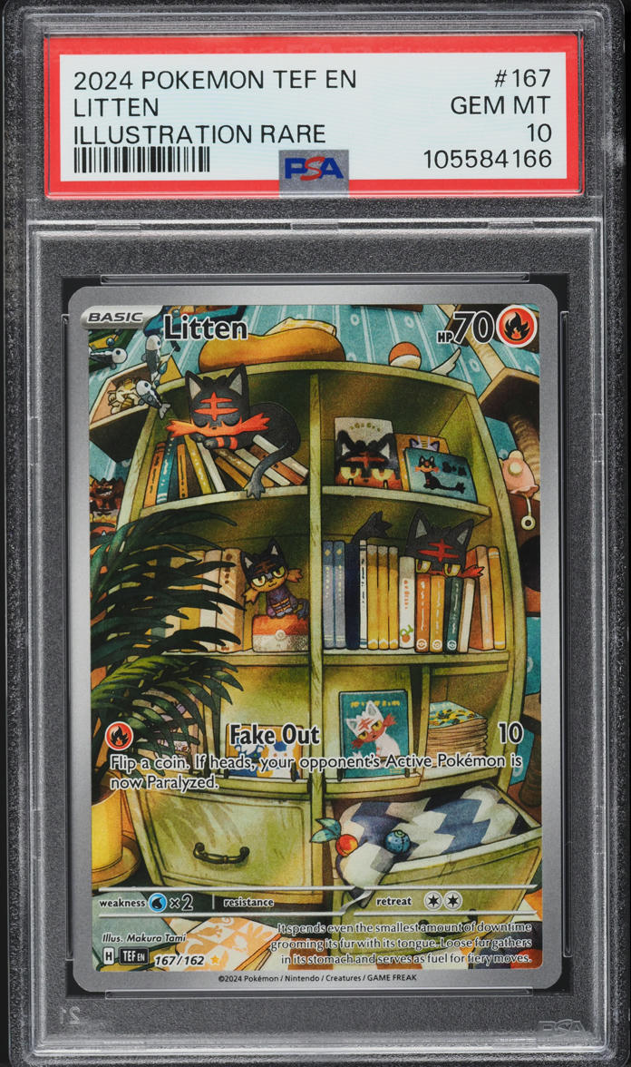 2024 Pokemon Scarlet & Violet Temporal Forces IR Litten #167 PSA 10 GEM MINT on Fanatics Collect