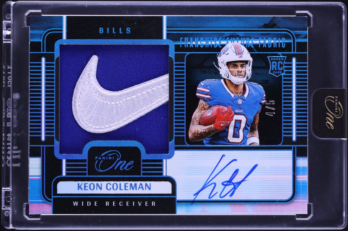 2024 Panini One Franchise Future Fabric Platinum Keon Coleman ROOKIE ...