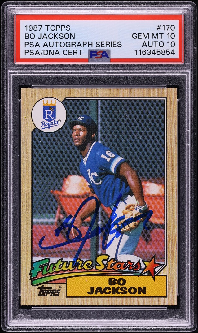 1987 Topps PSA Series Bo Jackson ROOKIE AUTO DNA 10 #170 PSA 10 GEM ...