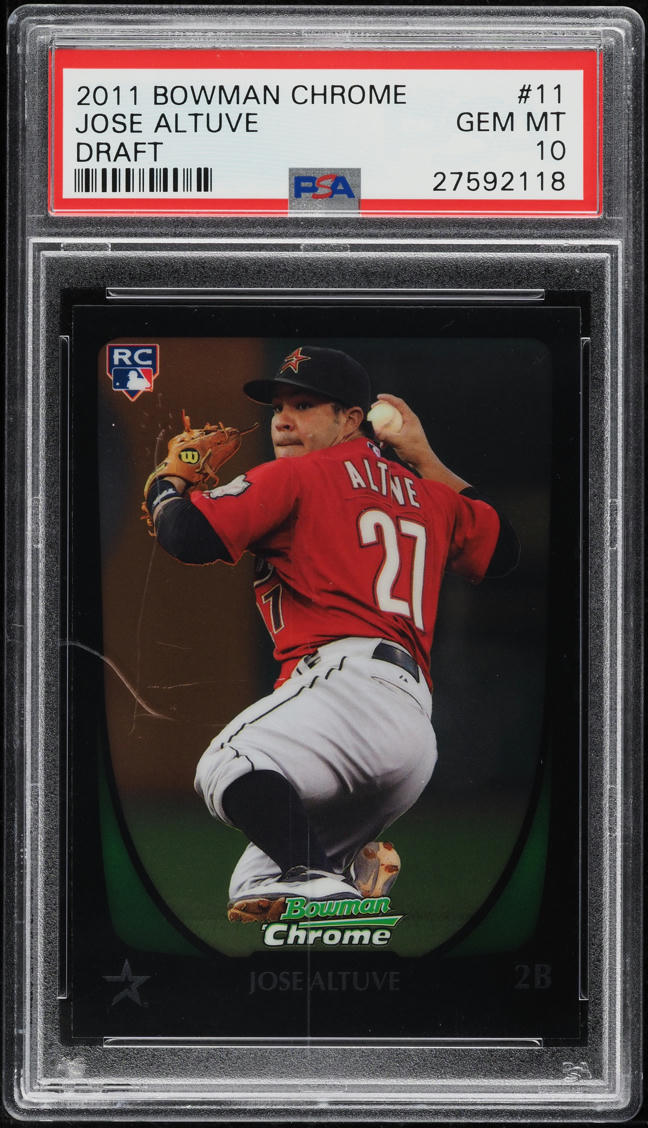 2011 Bowman Chrome Draft Jose Altuve ROOKIE #11 PSA 10 GEM MINT on ...