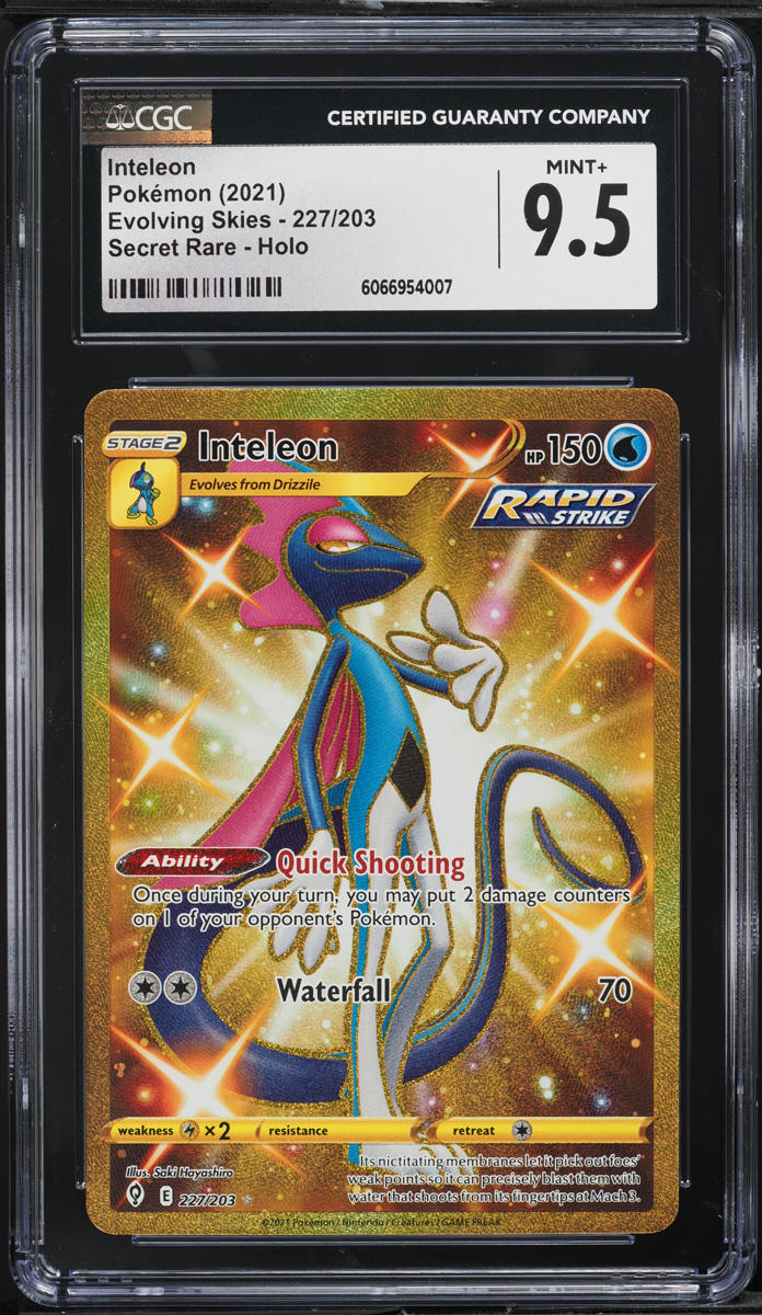 2021 Pokemon Sword & Shield Evolving Skies Gold Rare Inteleon #227 CGC ...