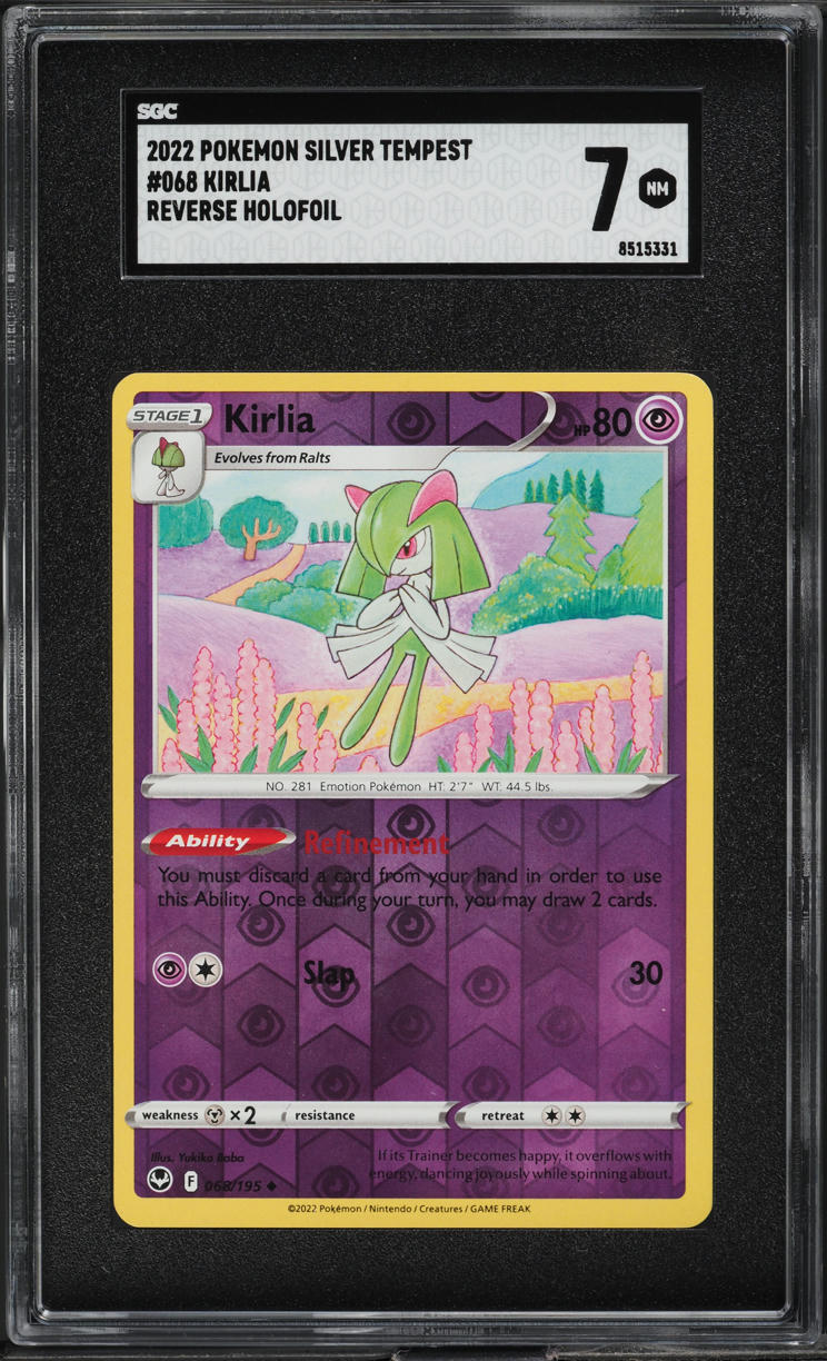 2022 Pokemon Sword & Shield Silver Tempest Reverse Holo Kirlia #68 SGC ...