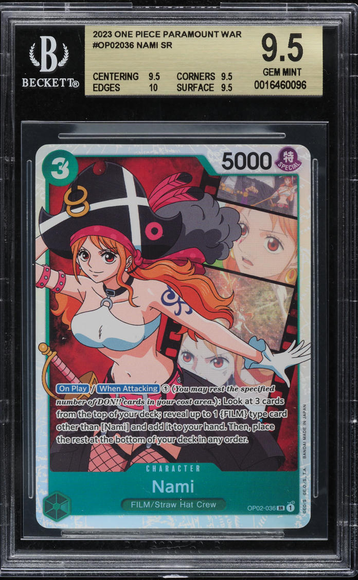 2023 One Piece Paramount War Nami #OP02-036 BGS 9.5 GEM MINT on Fanatics Collect