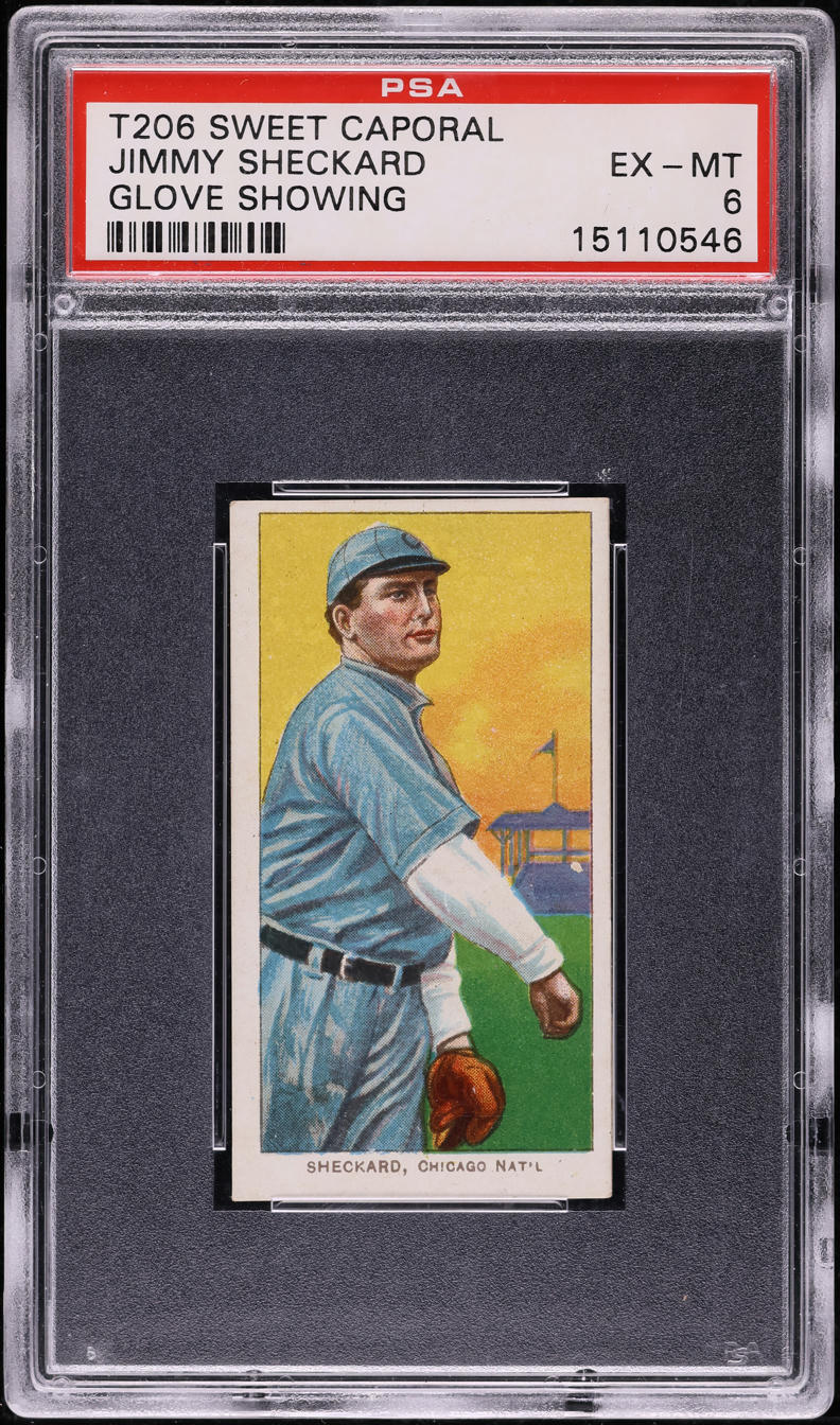 1909-11 T206 Jimmy Sheckard GLOVE SHOWING PSA 6 EXMT on Fanatics Collect