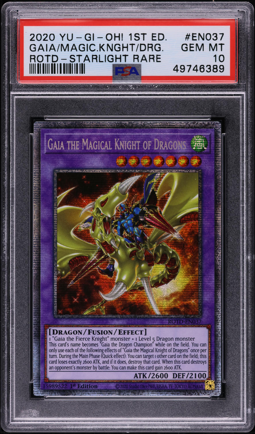 2020 Yu-Gi-Oh! ROTD 1st Ed Starlight Rare Gaia Knight #ROTD-EN037 PSA 10 GEM on Fanatics Collect