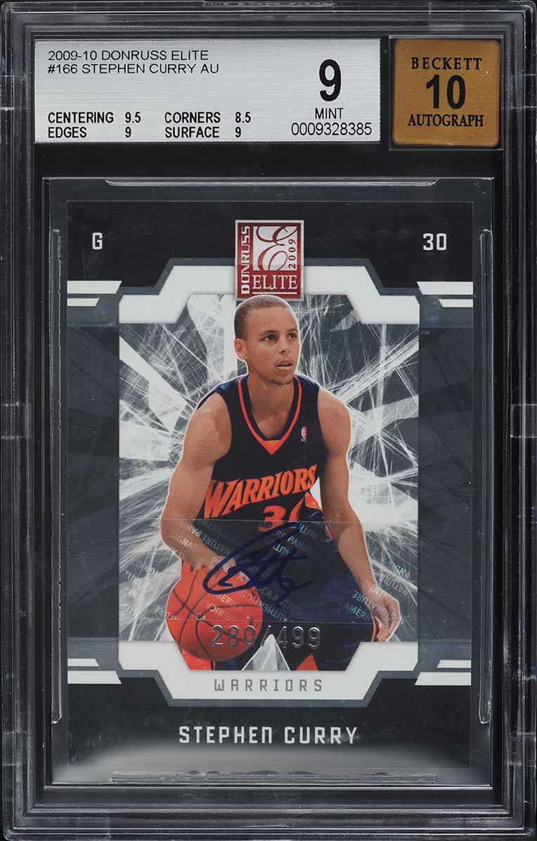 2009 Donruss Elite Stephen Curry ROOKIE AUTO /499 #166 BGS 9 MINT on ...