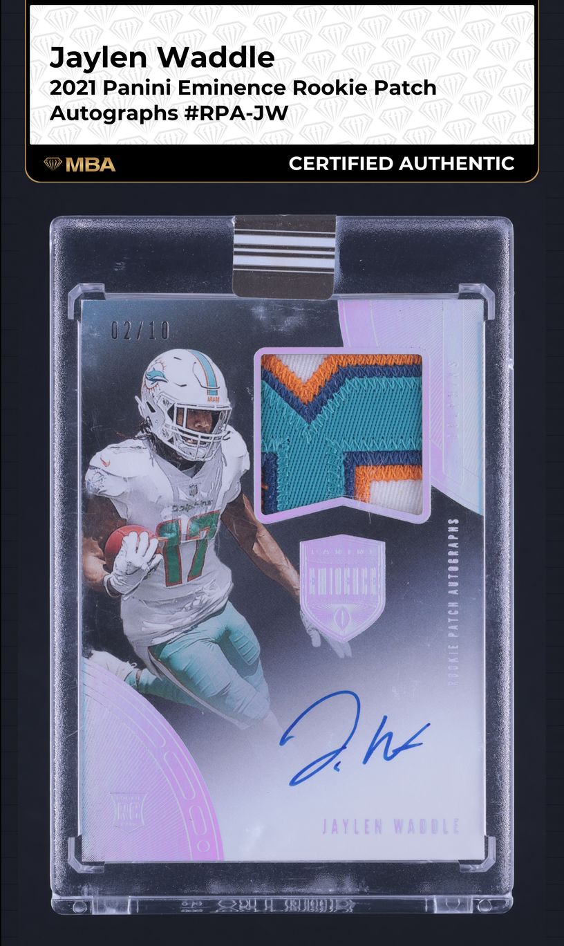 2021 Panini Eminence Jaylen Waddle ROOKIE PATCH AUTO /10 #RPA-JW MBA ...