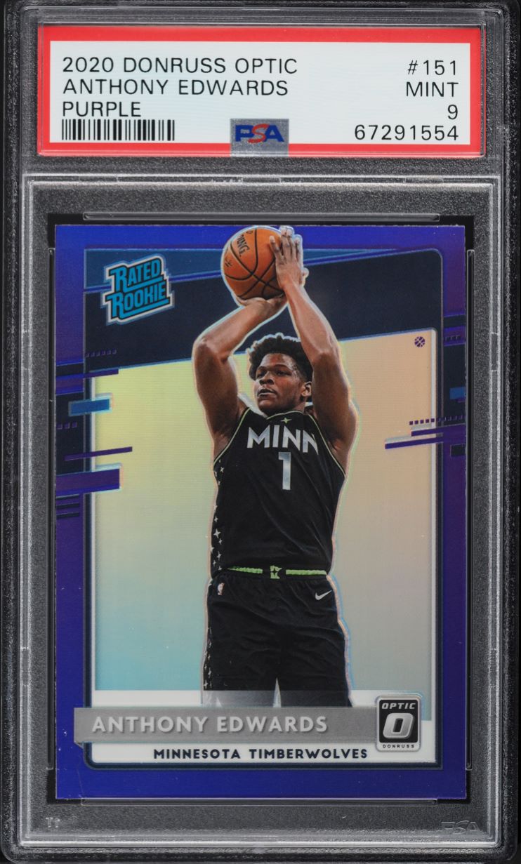 2020 Donruss Optic Purple Anthony Edwards ROOKIE #151 PSA 9 MINT on Fanatics Collect