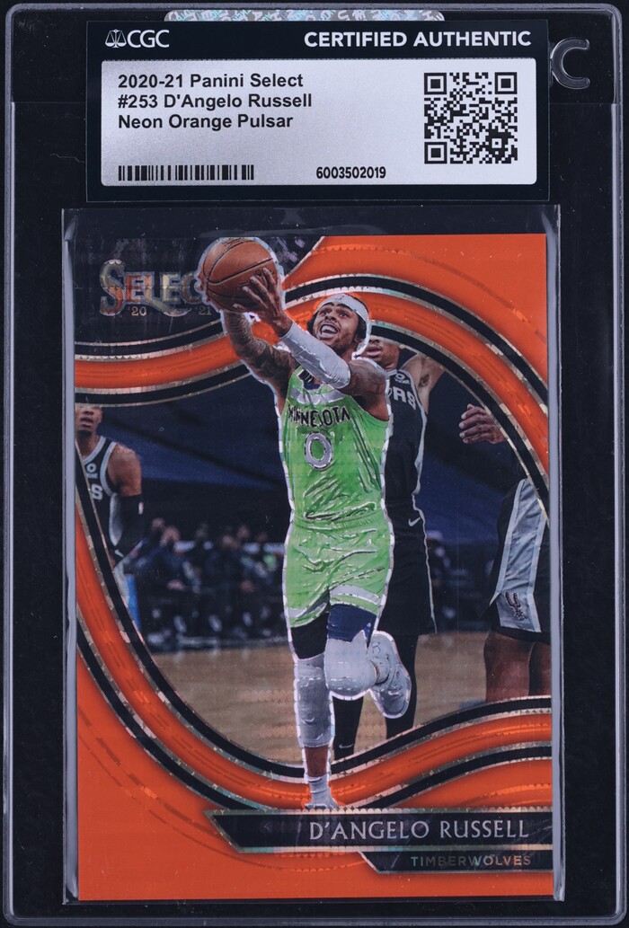 2020 Select Courtside Neon Orange Pulsar D'Angelo Russell /15 #253 CGC ...