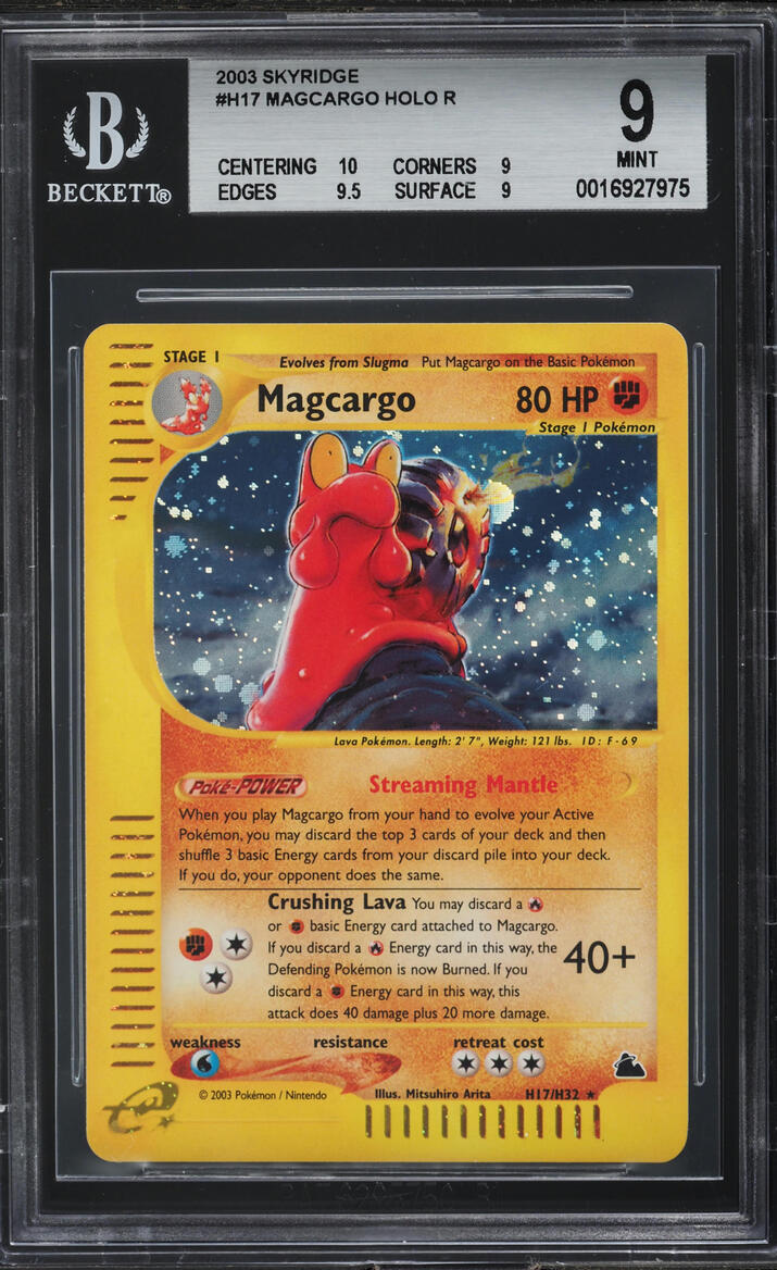 2003 Pokemon Skyridge Holo Magcargo #H17 BGS 9 MINT on Fanatics Collect
