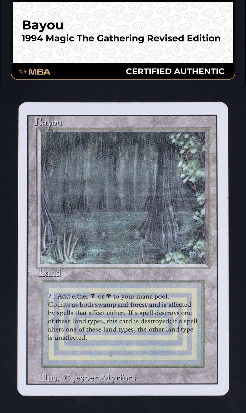 1994 Magic The Gathering MTG Revised Bayou MBA AUTH on Fanatics Collect