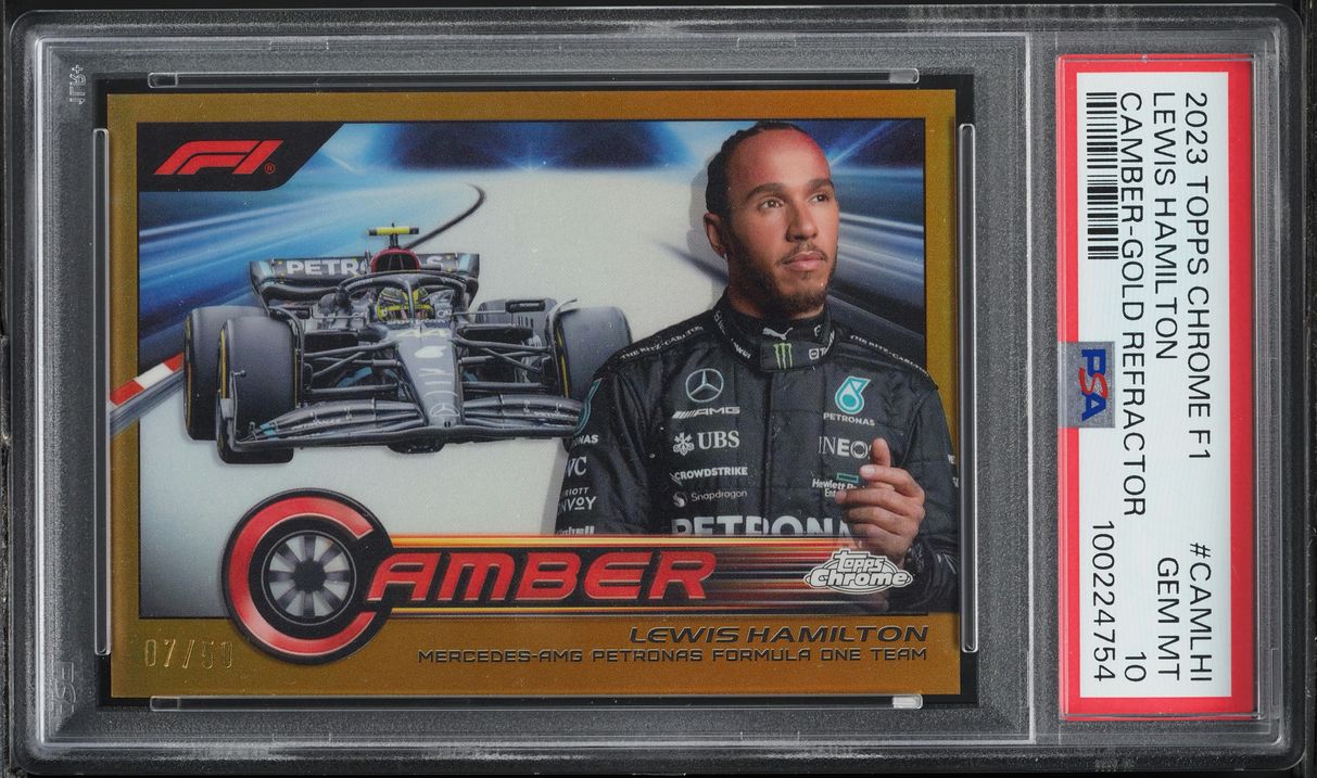 2023 Topps Chrome Formula 1 F1 Camber Gold Refractor Lewis Hamilton /50 ...
