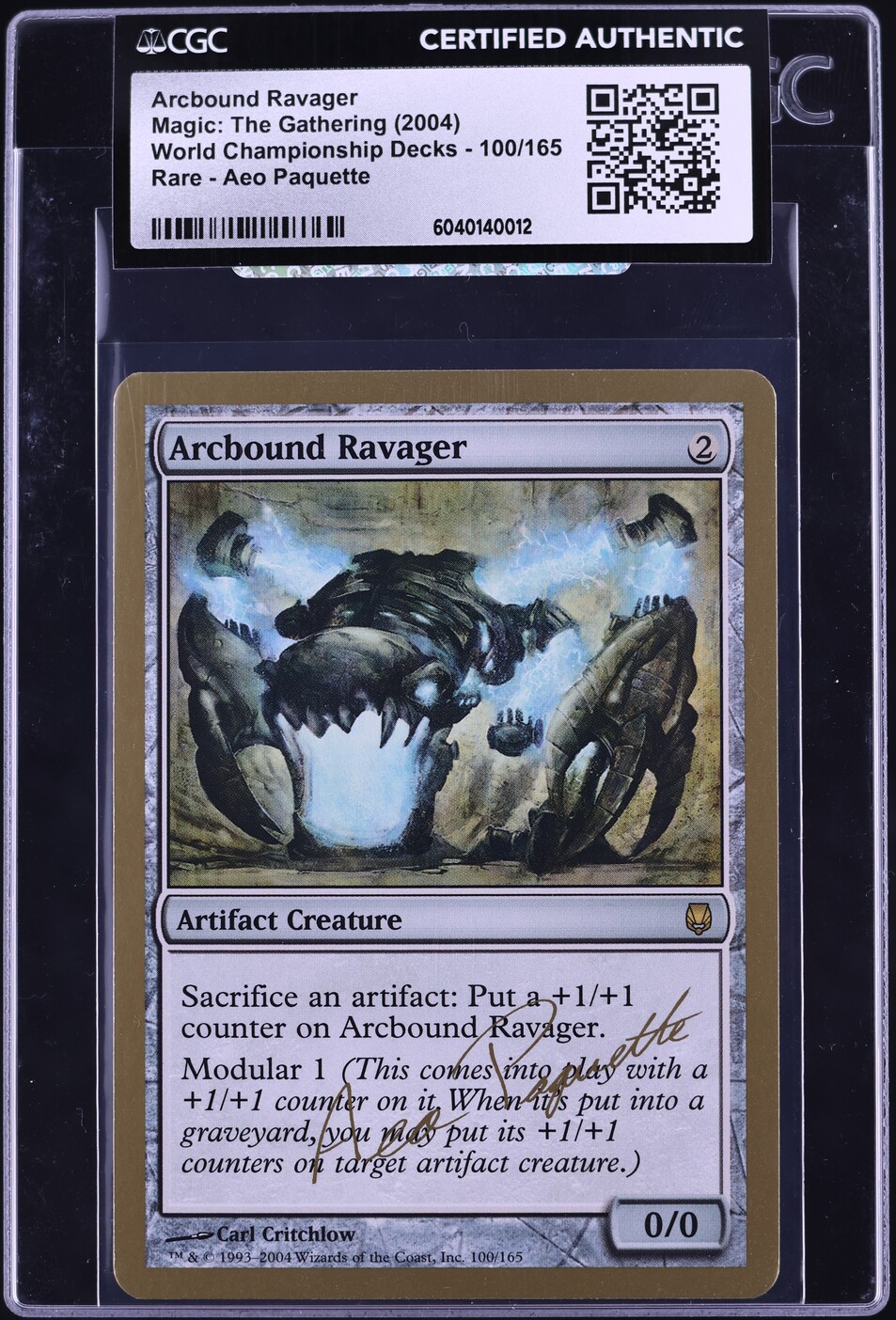 2004 Magic The Gathering MTG World Championships Deck Arcbound Ravager ...
