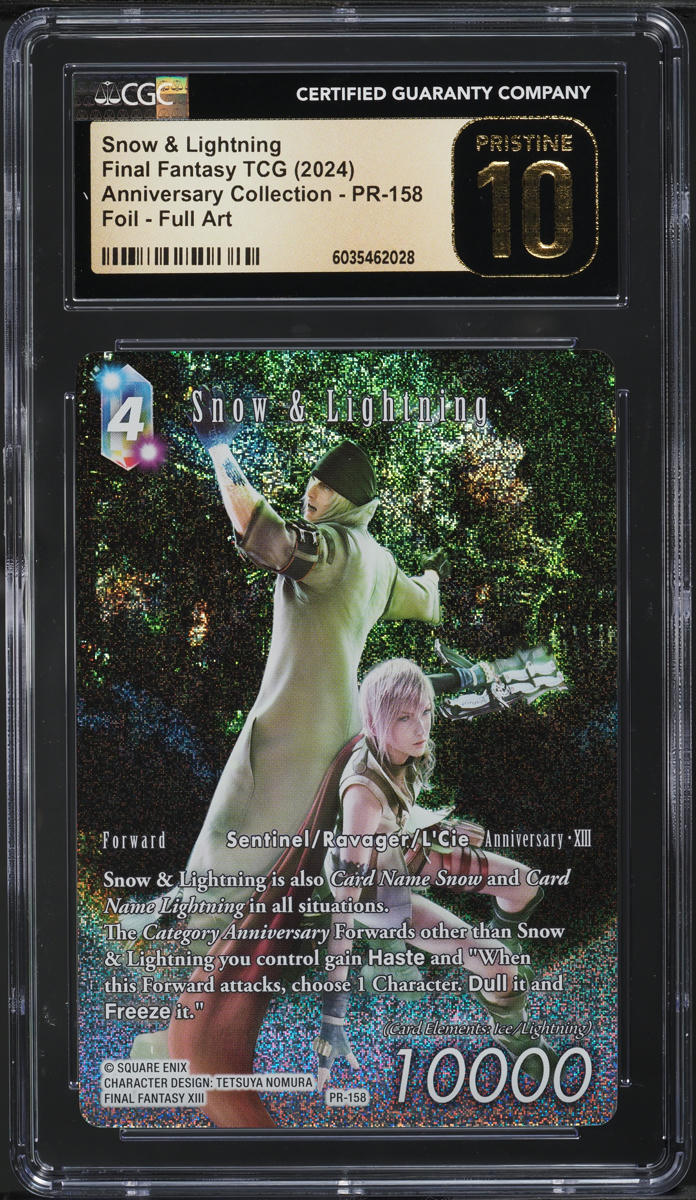 2024 Final Fantasy TCG Anniversary Foil Full Art Snow & Lightning #PR-158 CGC 10 on Fanatics Collect
