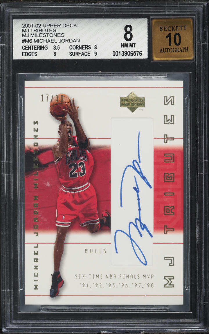 2001 Upper Deck MJ Tributes Milestones Michael Jordan AUTO /30 #M6 BGS ...