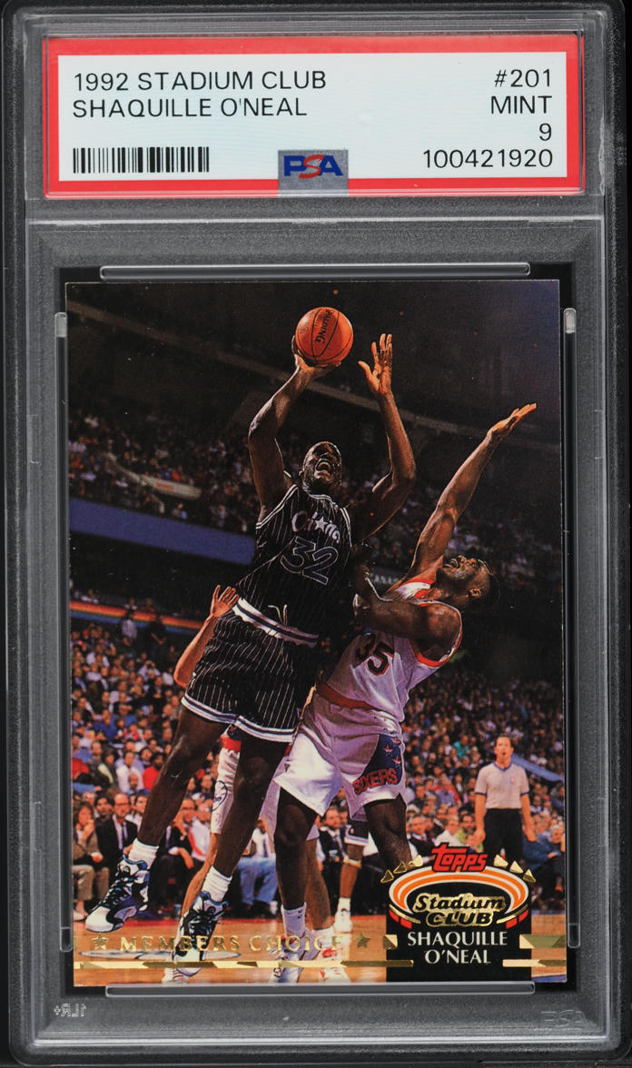 1992 Stadium Club Shaquille O'Neal ROOKIE #201 PSA 9 MINT on Fanatics ...
