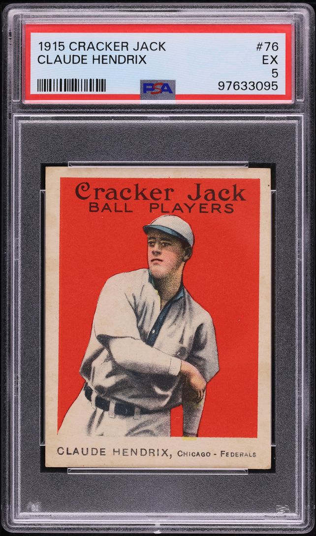 1915 Cracker Jack Claude Hendrix #76 PSA 5 EX on Fanatics Collect