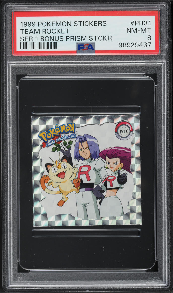 1999 Pokemon Stickers Series 1 Bonus Prism Team Rocket #PR31 PSA 8 NM ...