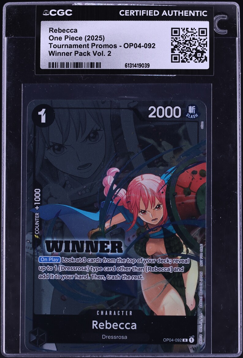 2025 One Piece Tournament Promo Winner Pack Vol. 2 Alt Art Rebecca # ...