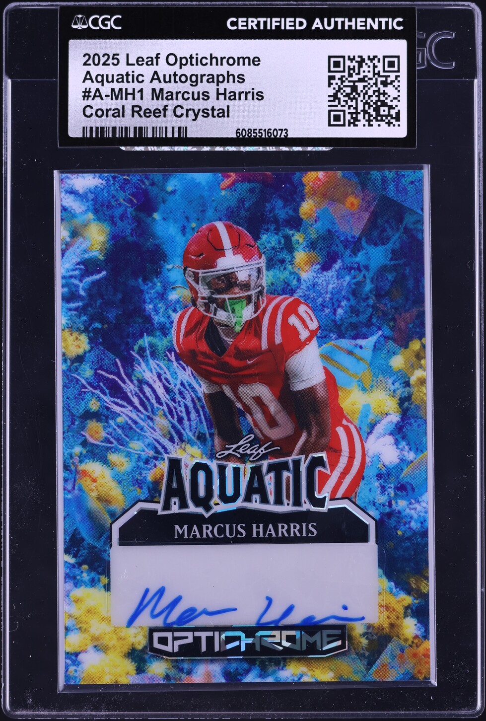 2025 Leaf Optichrome Aquatic Coral Reef Crystal Marcus Harris ROOKIE ...