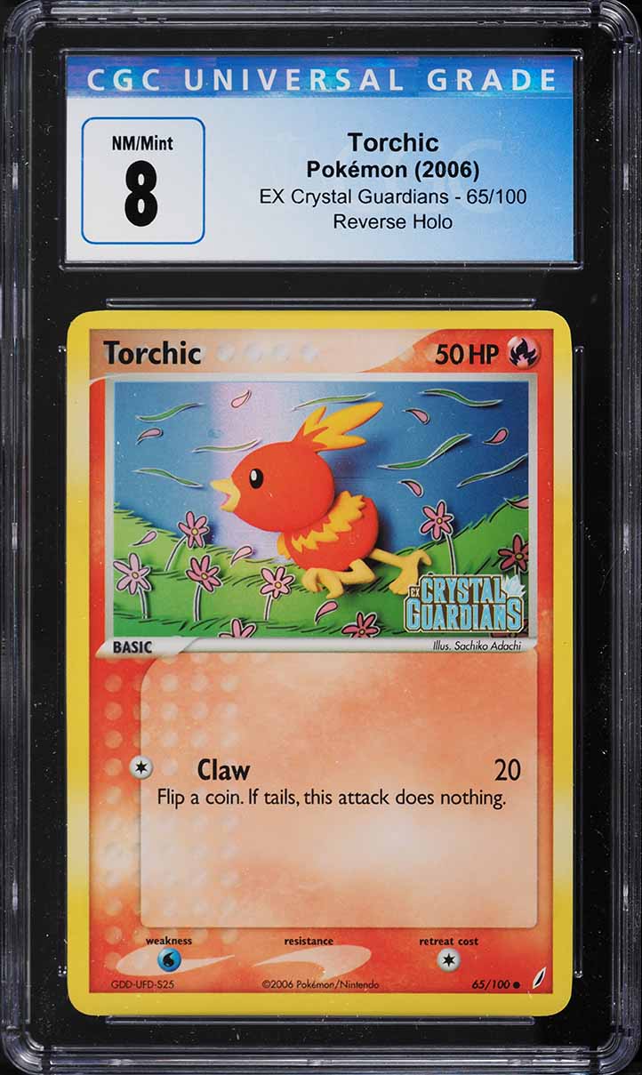 2006 Pokemon EX Crystal Guardians Reverse Holo Torchic #65 CGC 8 NM-MT ...